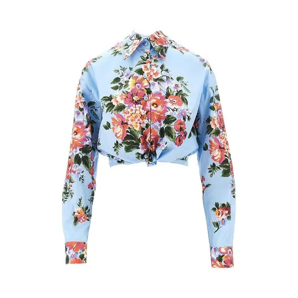 Dolce & Gabbana Floral Poplin Knotted Shirt