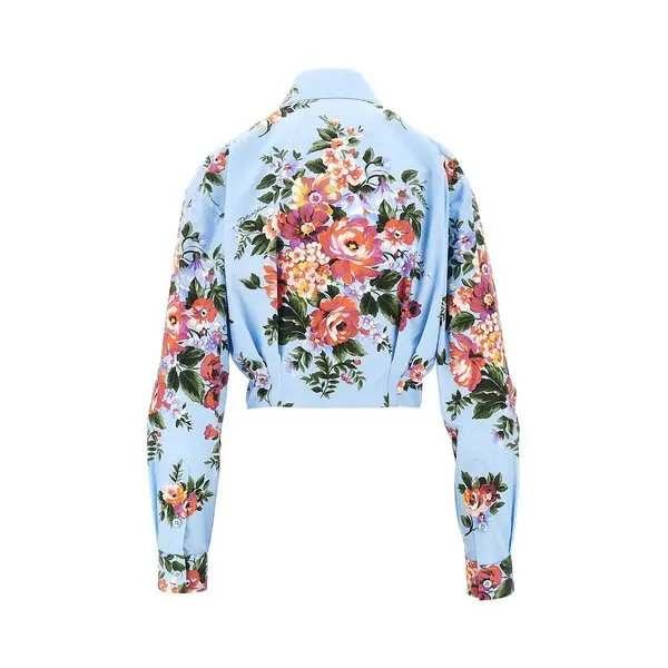 Dolce & Gabbana Floral Poplin Knotted Shirt