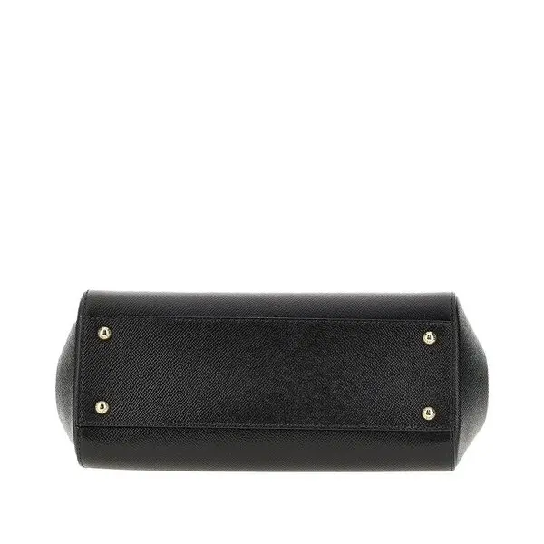Dolce & Gabbana Dauphine Leather Large Sicily Top Handle Bag - Black