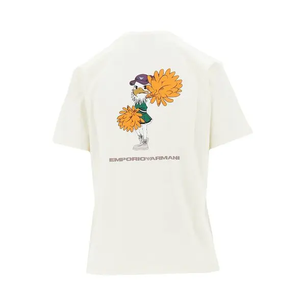 Emporio Armani Cotton Jersey T-shirt With Graphic And Logo Print