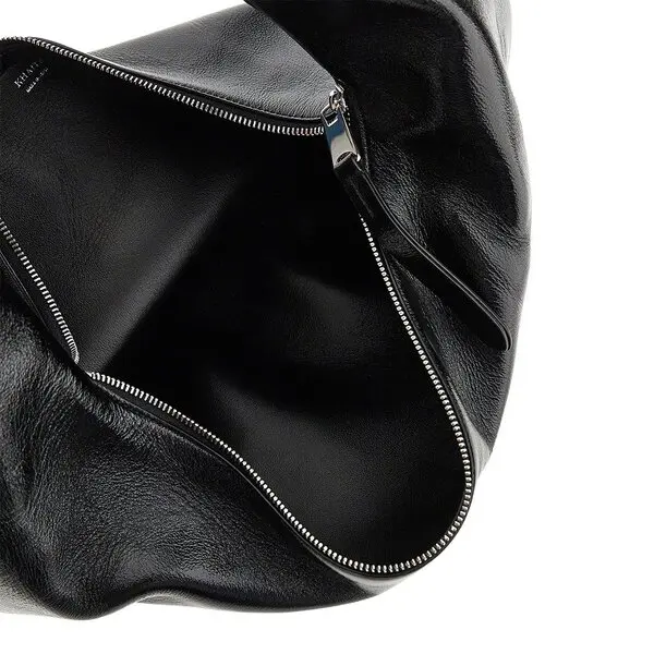 Khaite Medium Olivia Patent Leather Hobo Bag - Black