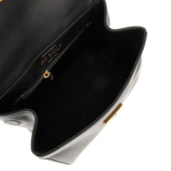 Dolce & Gabbana My Sicily" Plongé Leather Top Handle Bag - Black