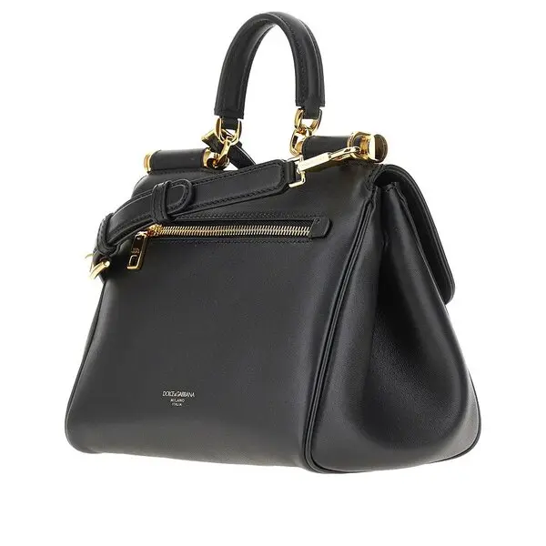 Dolce & Gabbana My Sicily" Plongé Leather Top Handle Bag - Black