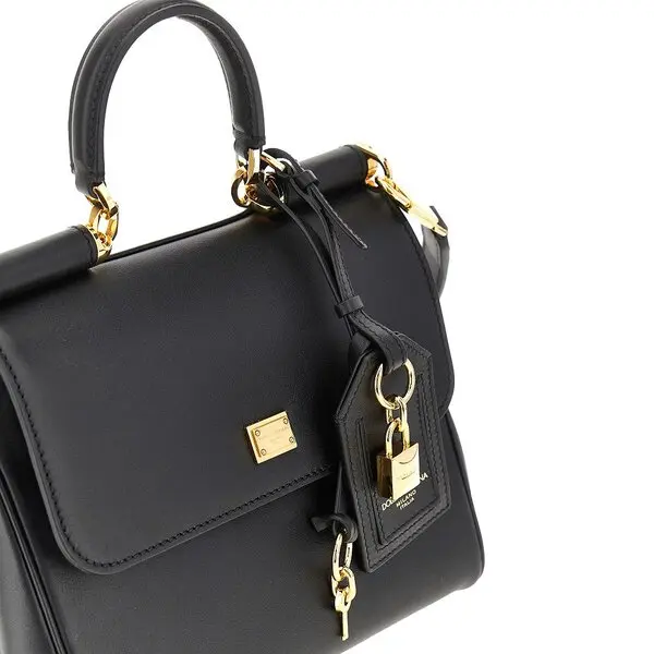Dolce & Gabbana My Sicily" Plongé Leather Top Handle Bag - Black