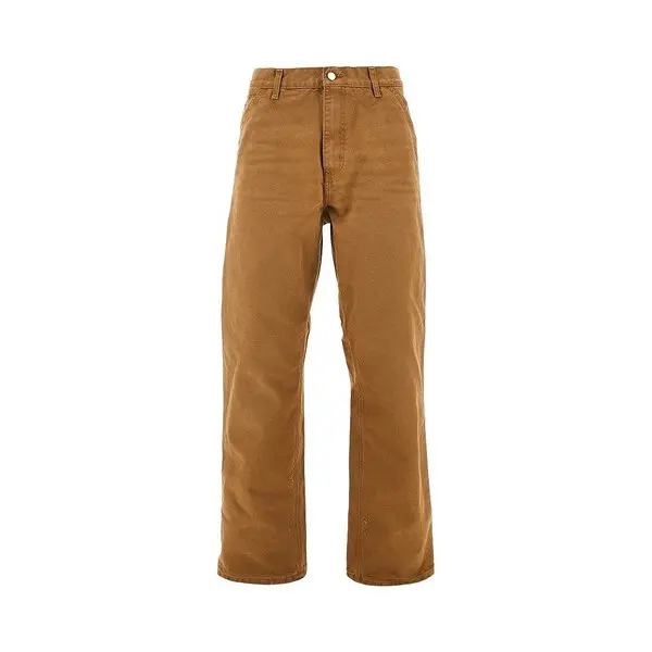 Carhartt Work In Progress Distressed Organic Cotton Single Knee Pants - Brown