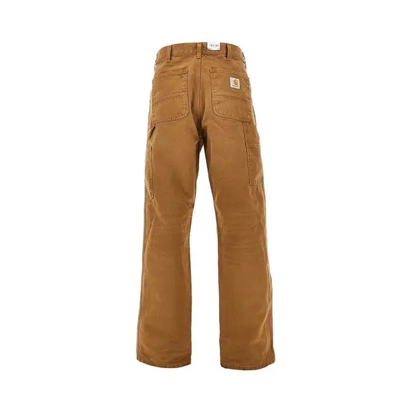 Carhartt Work In Progress Distressed Organic Cotton Single Knee Pants - Brown