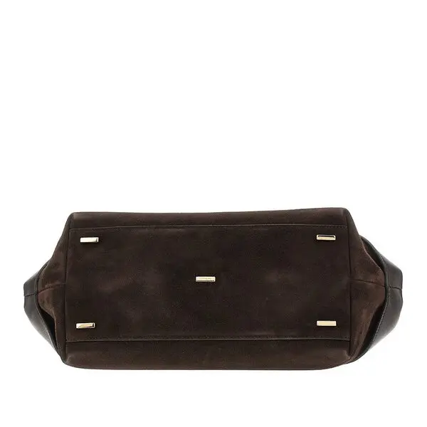 FERRAGAMO Suede Leather Bag With Nappa Leather Cuffs