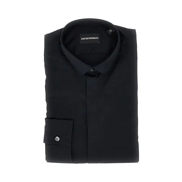 Emporio Armani Stretch Twill Shirt - Black