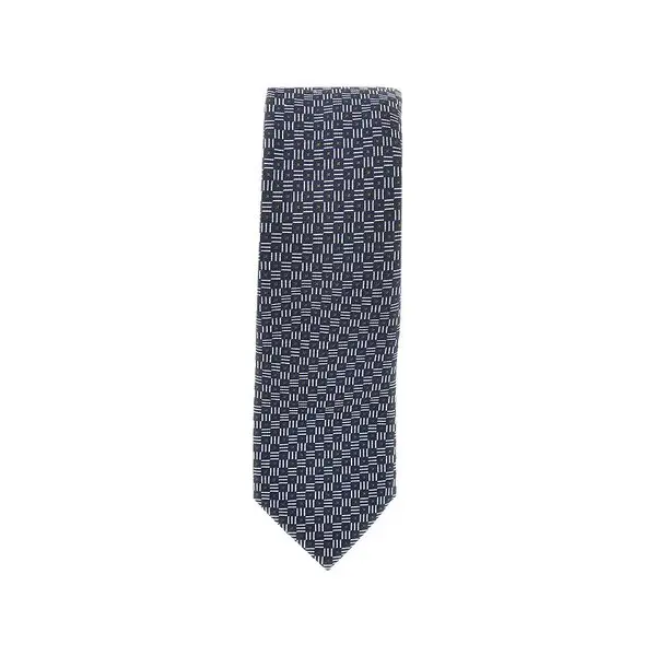 Emporio Armani Silk Necktie With Jacquard Motif - Blue