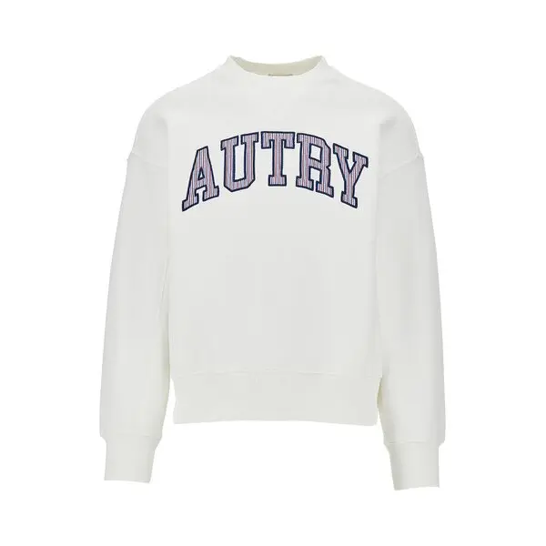 AUTRY Striped Logo College Sweatshirt