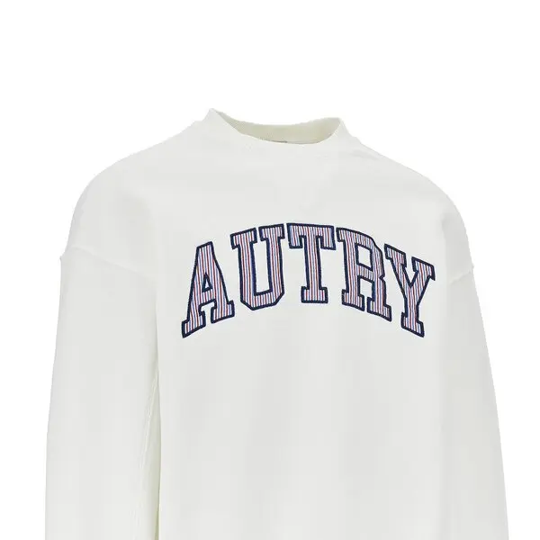 AUTRY Striped Logo College Sweatshirt