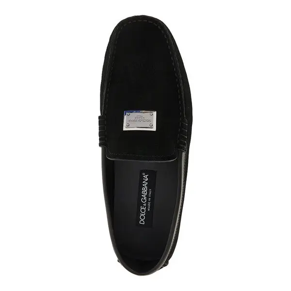 Dolce & Gabbana Suede Leather Driver Loafers - Black