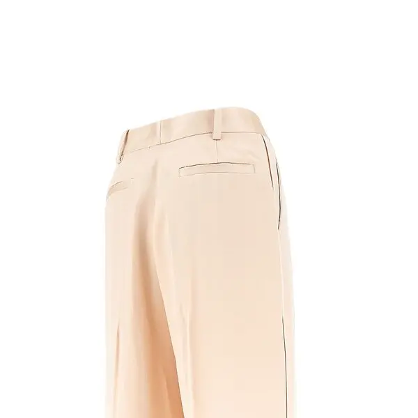 JIL SANDER Envers Satin Wide Leg Pants With Contrast Piping