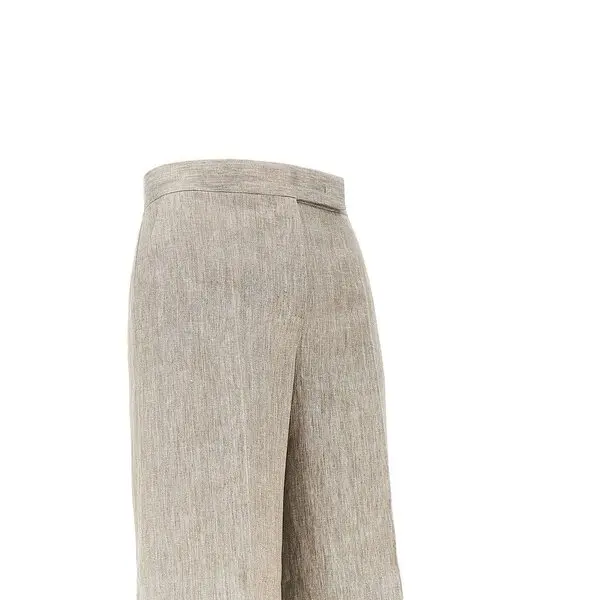 Max Mara Chevron Linen Batavia Wide-leg Trousers