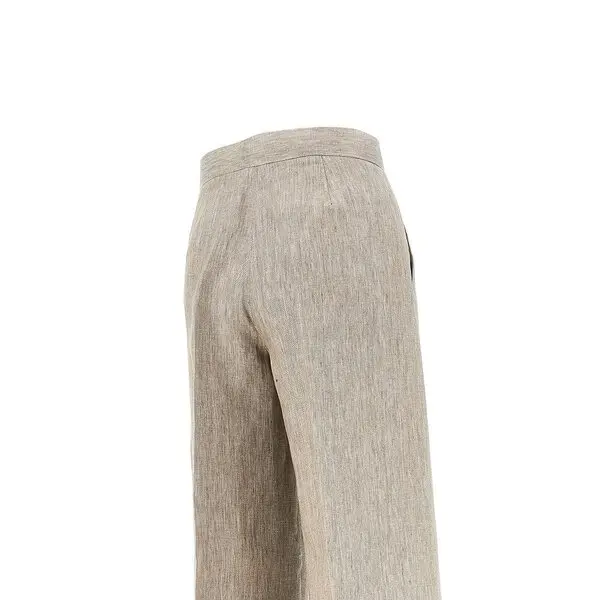 Max Mara Chevron Linen Batavia Wide-leg Trousers