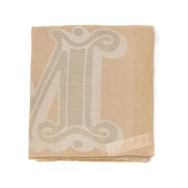 Max Mara Jacquard Linen-blend Scarf - Beige