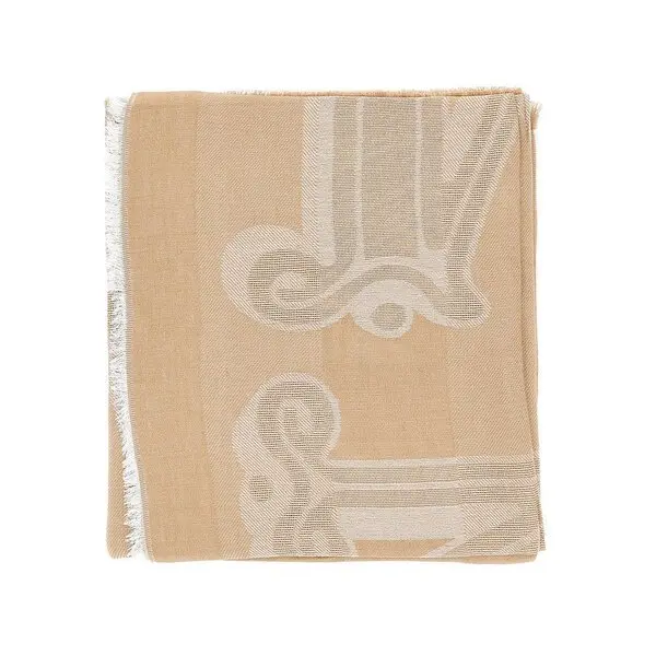 Max Mara Jacquard Linen-blend Scarf - Beige