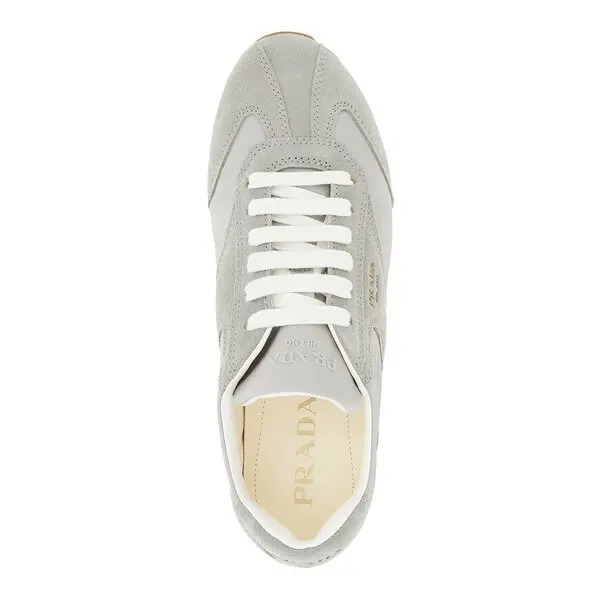 Prada Suede And Re-nylon Lace-up Sneakers
