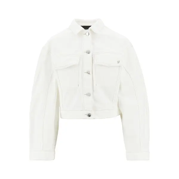 Emporio Armani Cropped Denim Jacket - White