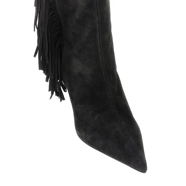 Paris Texas Suede Leather Fringe Boots