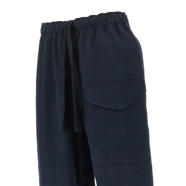 Studio Nicholson Nava Cotton Twill Loose Fit Trousers With Drawstring Waist