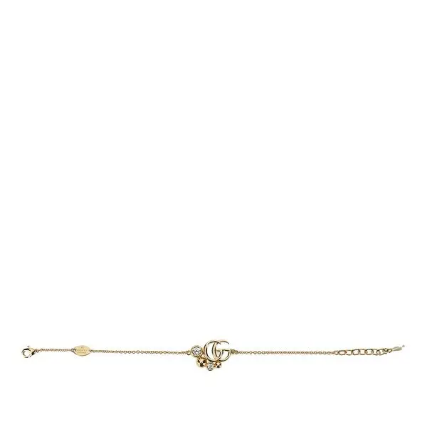 Gucci Gg Marmont Bracelet With Cubic Zirconia - Gold