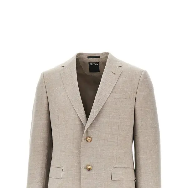 Zegna Wool And Linen Twill Tailored Suit