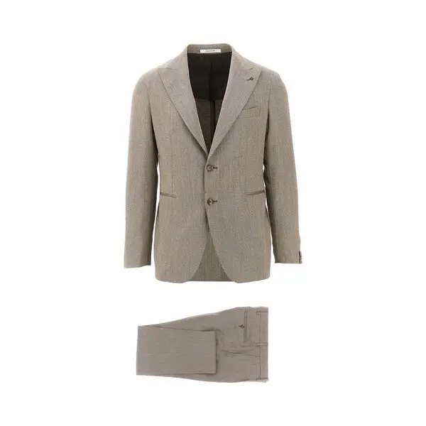 Tagliatore Twill Tailored Single-breasted Suit - Beige