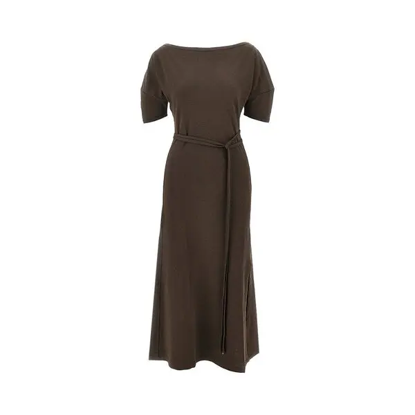 LEMAIRE Off-the-shoulder Jersey Midi Dress - Brown