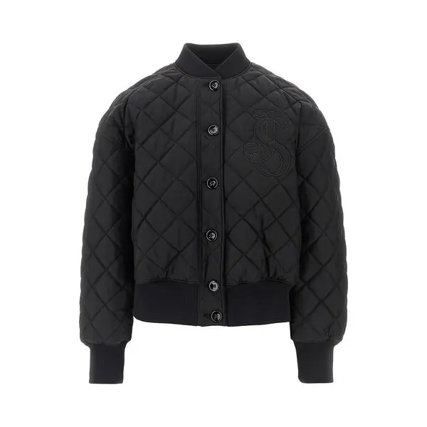 JIL SANDER Diamond-quilted Viscose Bomber Jacket