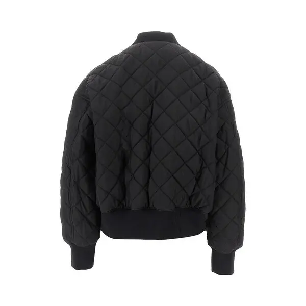 JIL SANDER Diamond-quilted Viscose Bomber Jacket
