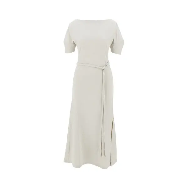 LEMAIRE Off-the-shoulder Jersey Midi Dress - White