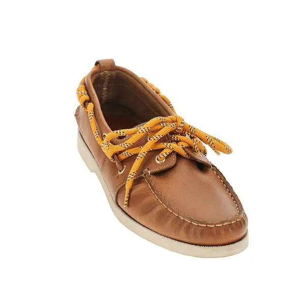 GOLDEN GOOSE Leather Boat Shoes With Rope Lace Detail - Beige