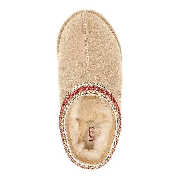 UGG Tasman Suede Slippers With Wool Lining - Beige