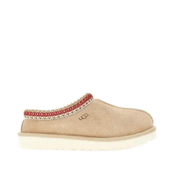 UGG Tasman Suede Slippers With Wool Lining - Beige