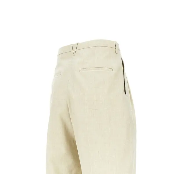 Bottega Veneta Mélange Wool And Cotton Blend Tapered Leg Pants