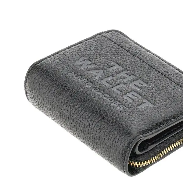 Marc Jacobs Grained Leather Mini Compact Wallet - Black
