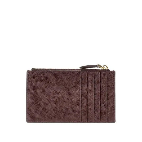 Prada Saffiano Leather Cardholder Pouch - Red