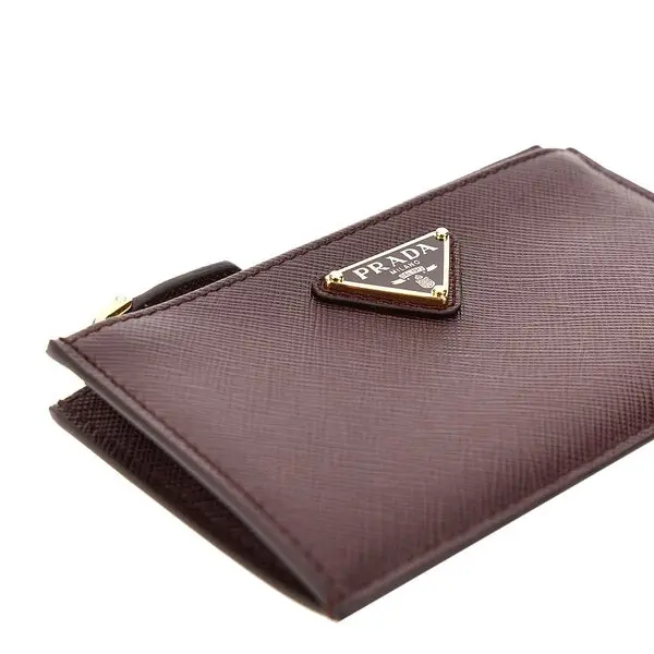 Prada Saffiano Leather Cardholder Pouch - Red
