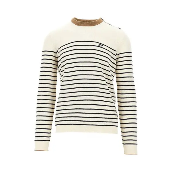 Prada Linen-blend Marinière Sweater
