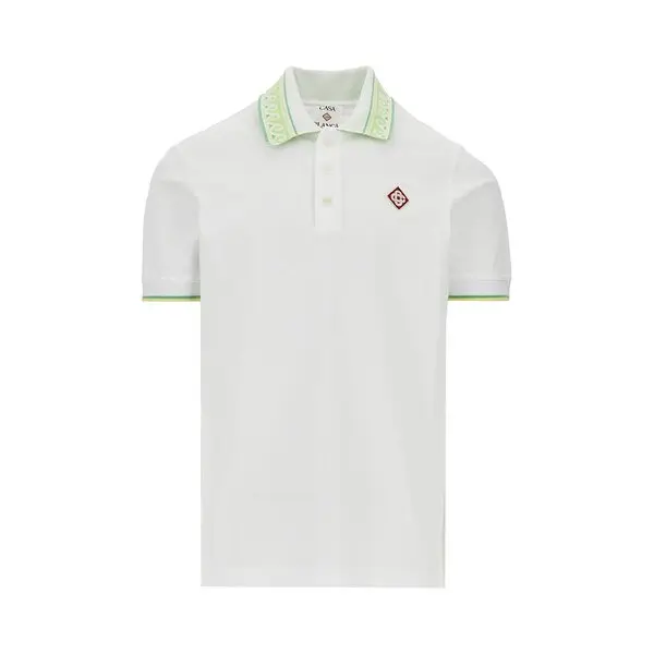 Casablanca Jacquard Collar Piquet Polo Hirt