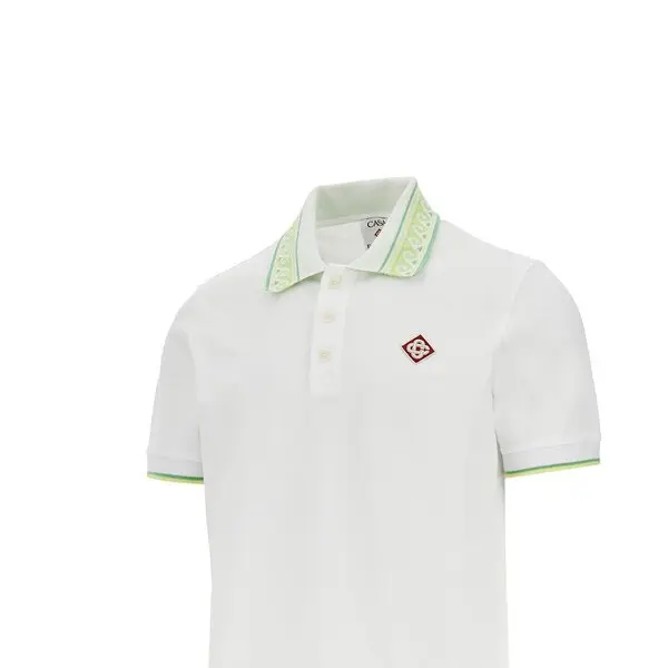 Casablanca Jacquard Collar Piquet Polo Hirt