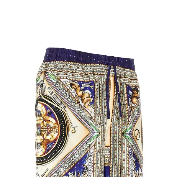Casablanca Silk Twill "plafond Orne De Musique" Motif Shorts