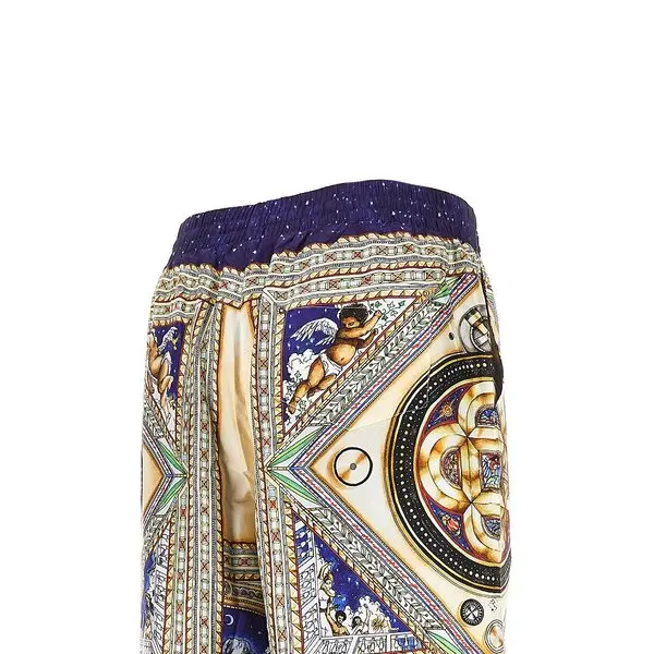 Casablanca Silk Twill "plafond Orne De Musique" Motif Shorts