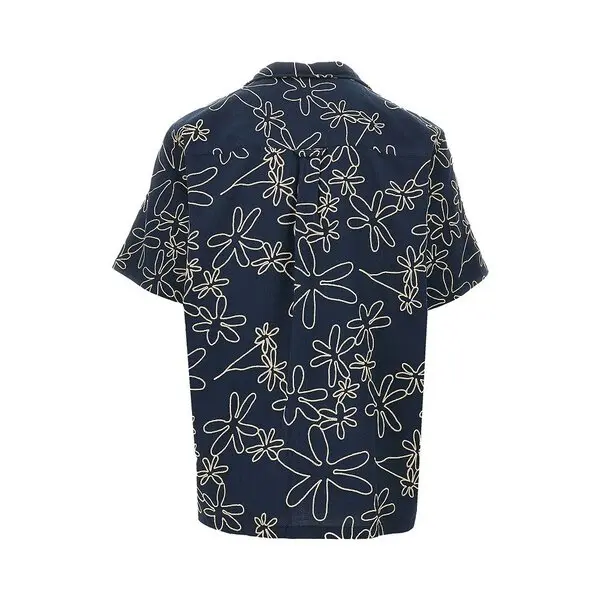 FORET Flowers Embroidery Cotton-blend Shirt