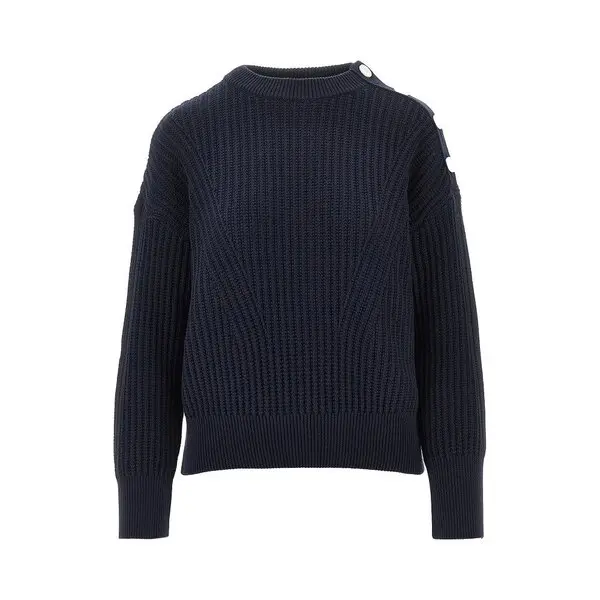 Emporio Armani Cotton Sweater With Shoulder Buttons