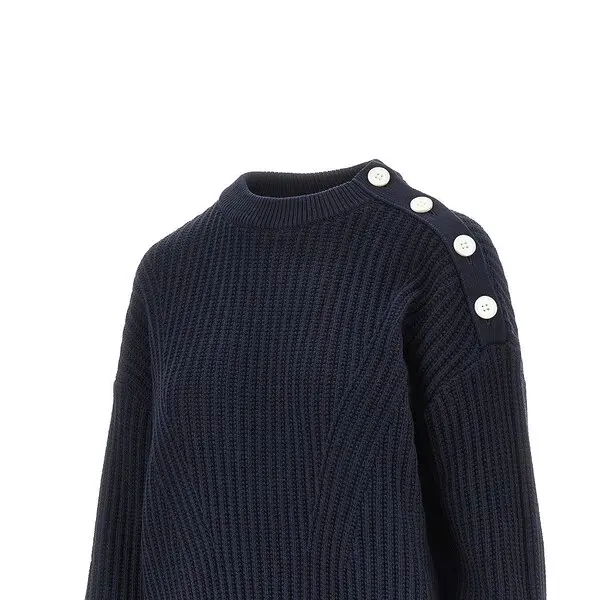 Emporio Armani Cotton Sweater With Shoulder Buttons