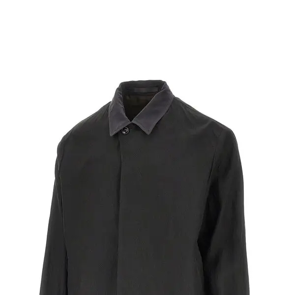 Our Legacy Linen-blend Bowling Collar Jacket - Black