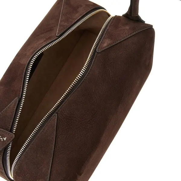 Alaïa Le Bouledogue Nubuck Bowling Bag - Brown