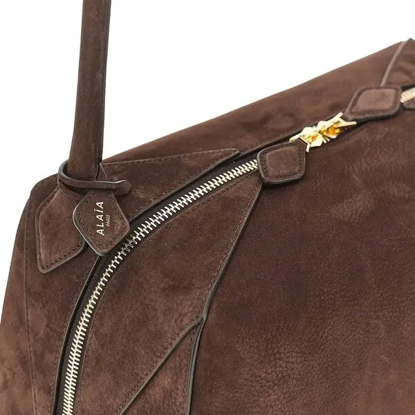 Alaïa Le Bouledogue Nubuck Bowling Bag - Brown
